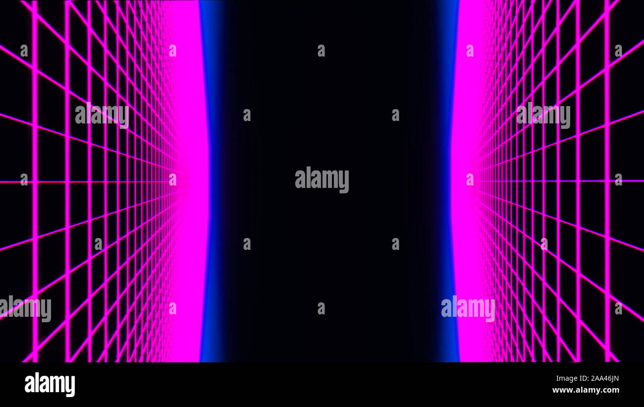 Retro futuristic background 1980s style. Digital landscape in a cyber ...
