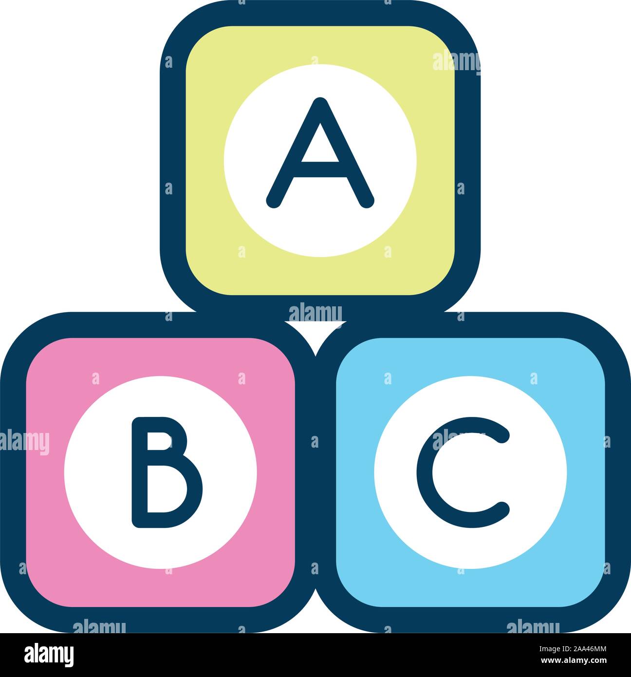 Alphabet blocks children letters Stock Vector Images - Alamy