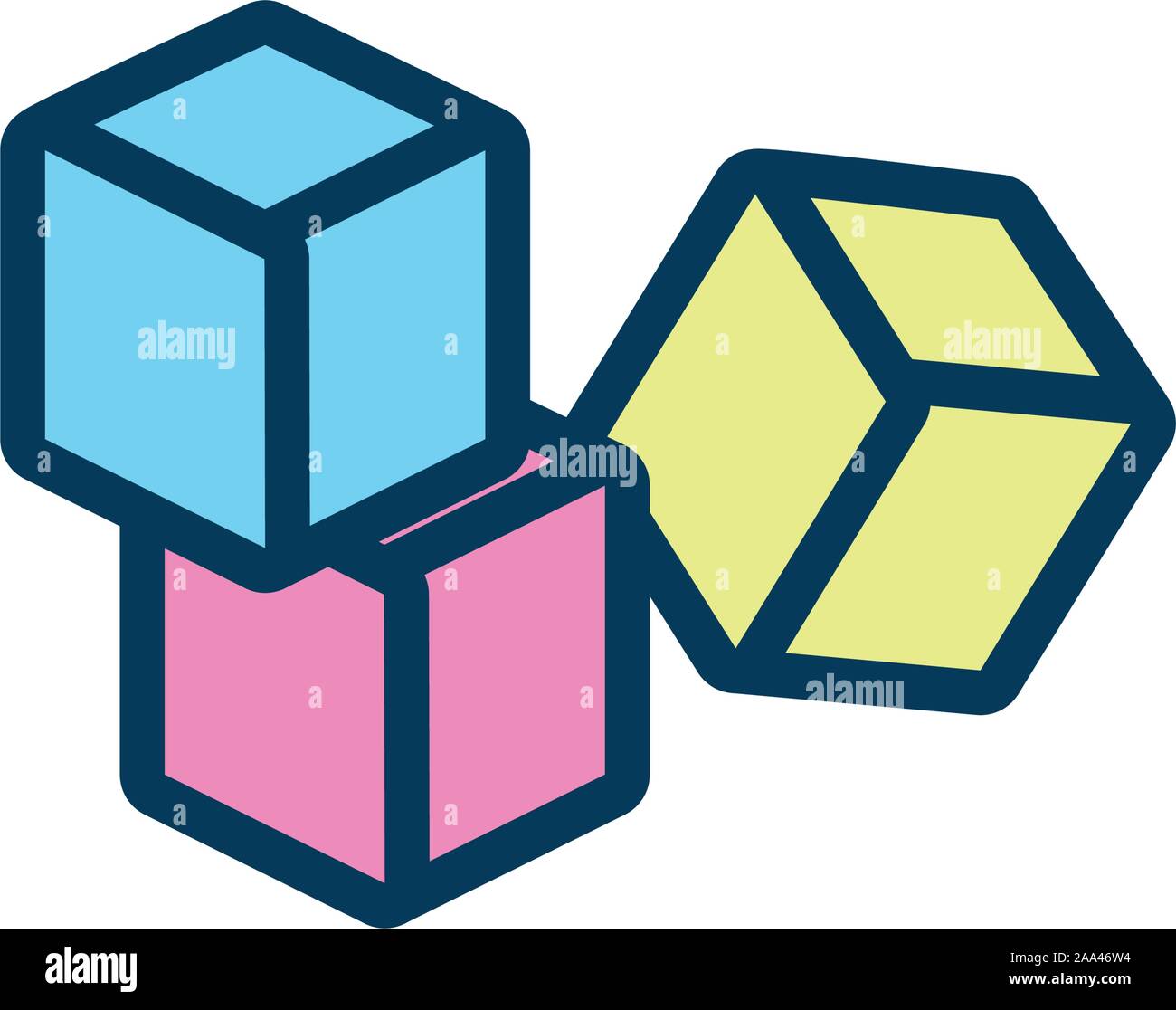 cubes blocks child toy fill style icon Stock Vector Image & Art - Alamy