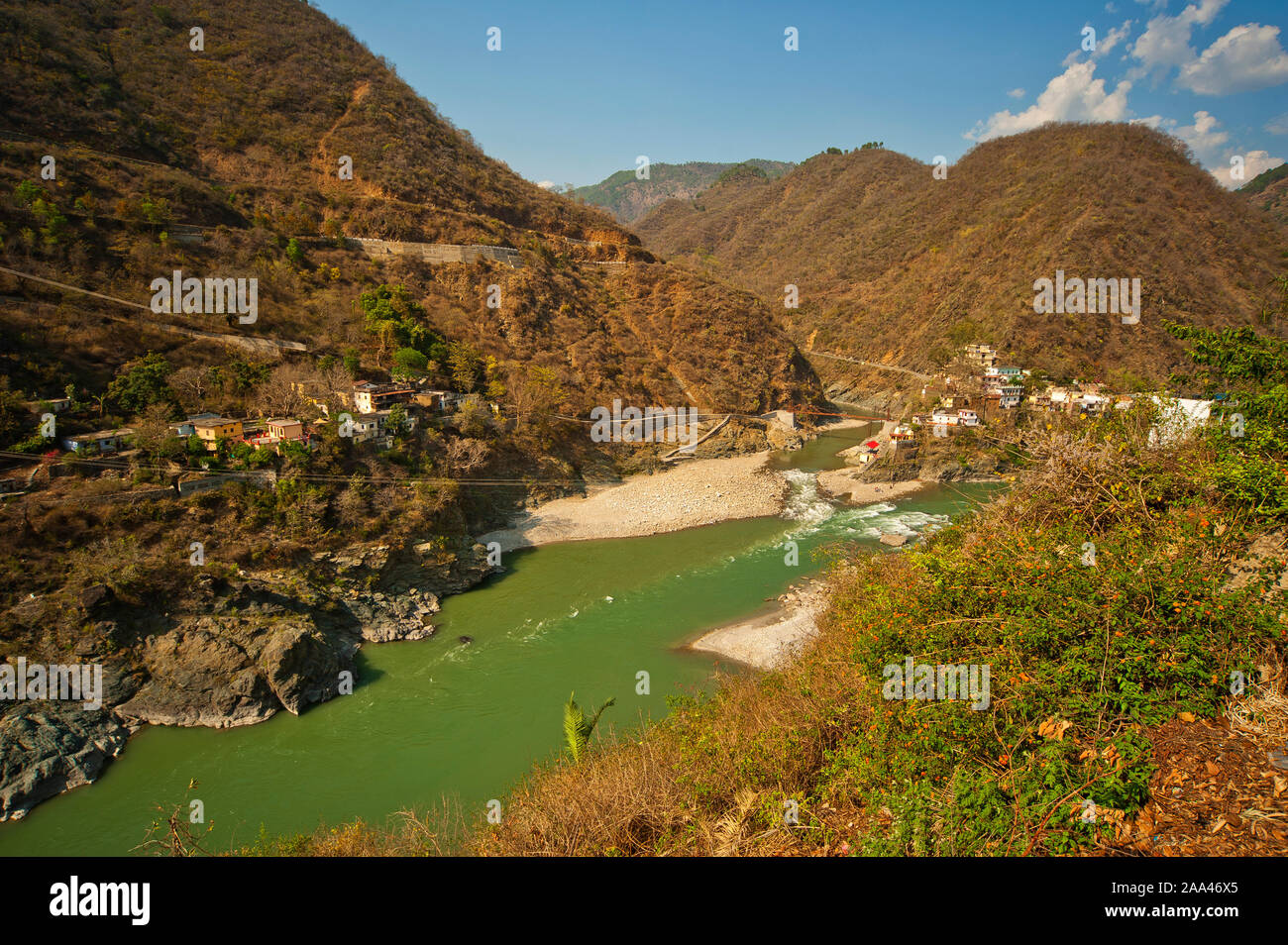 Encounter of Mandakini and Alaknanda rivers, Rudraprayag, Uttarakhand ...