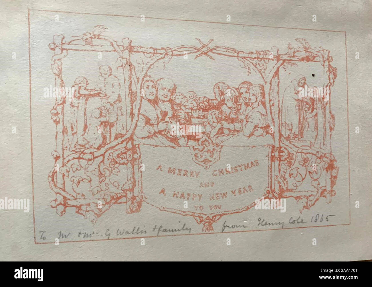 A proof of the world's first Christmas card, printed several years ...