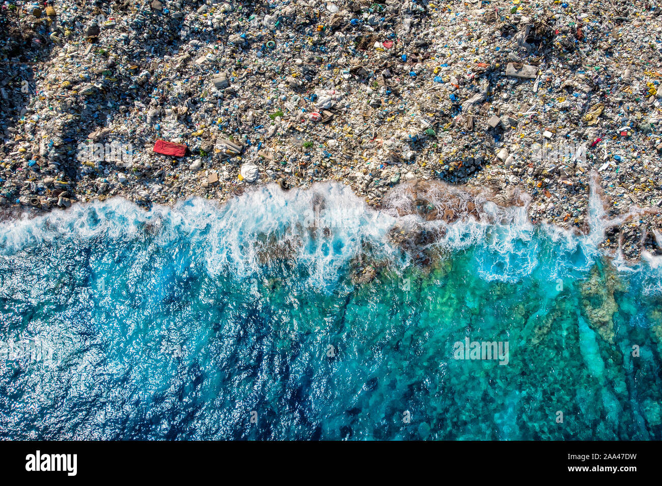 Concept environmental pollution ocean and water with plastic and human ...