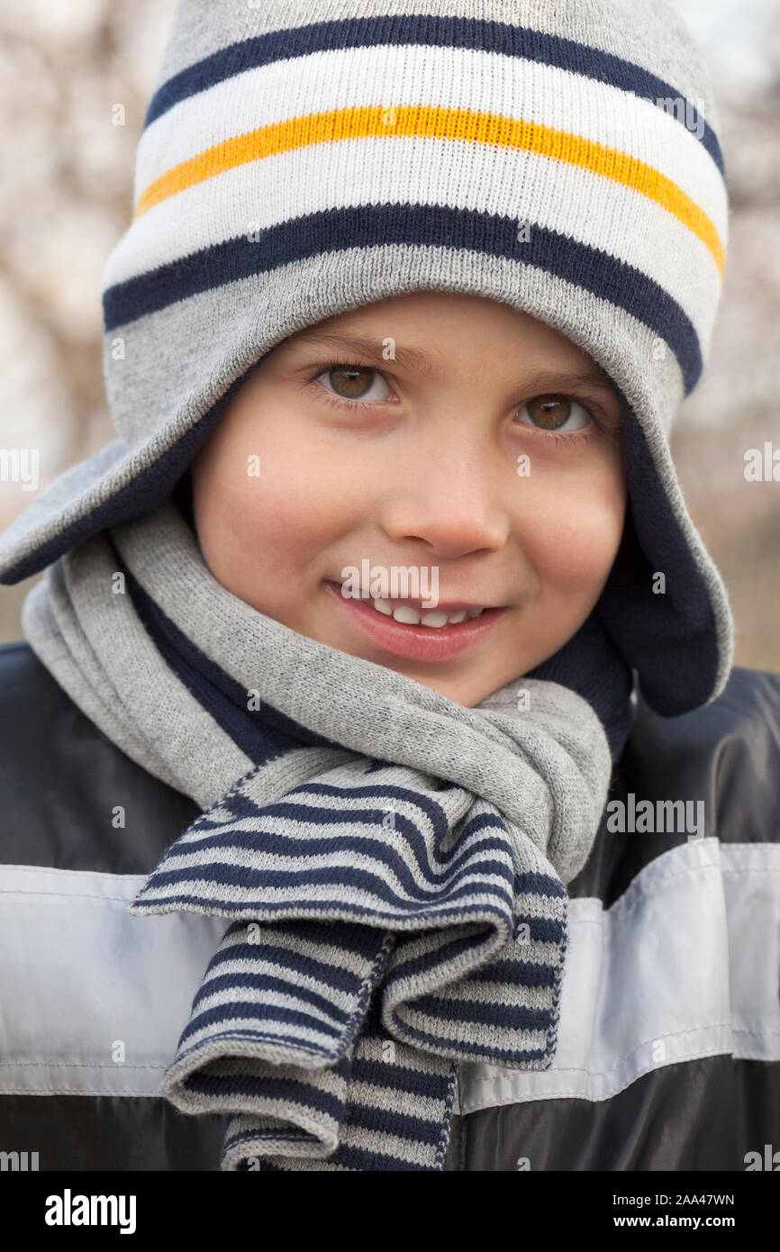 Portrait of a four year old boy outdoors Stock Photo - Alamy