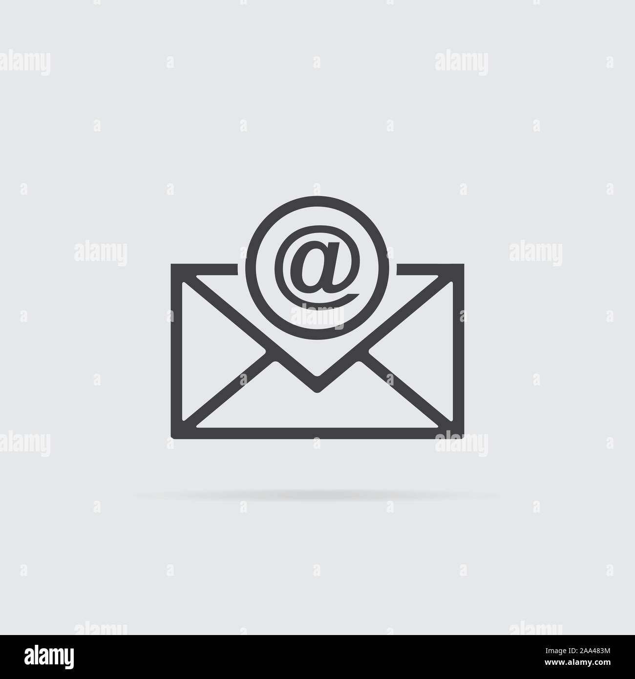 E-mail icon in flat style isolated on grey background. For your design ...