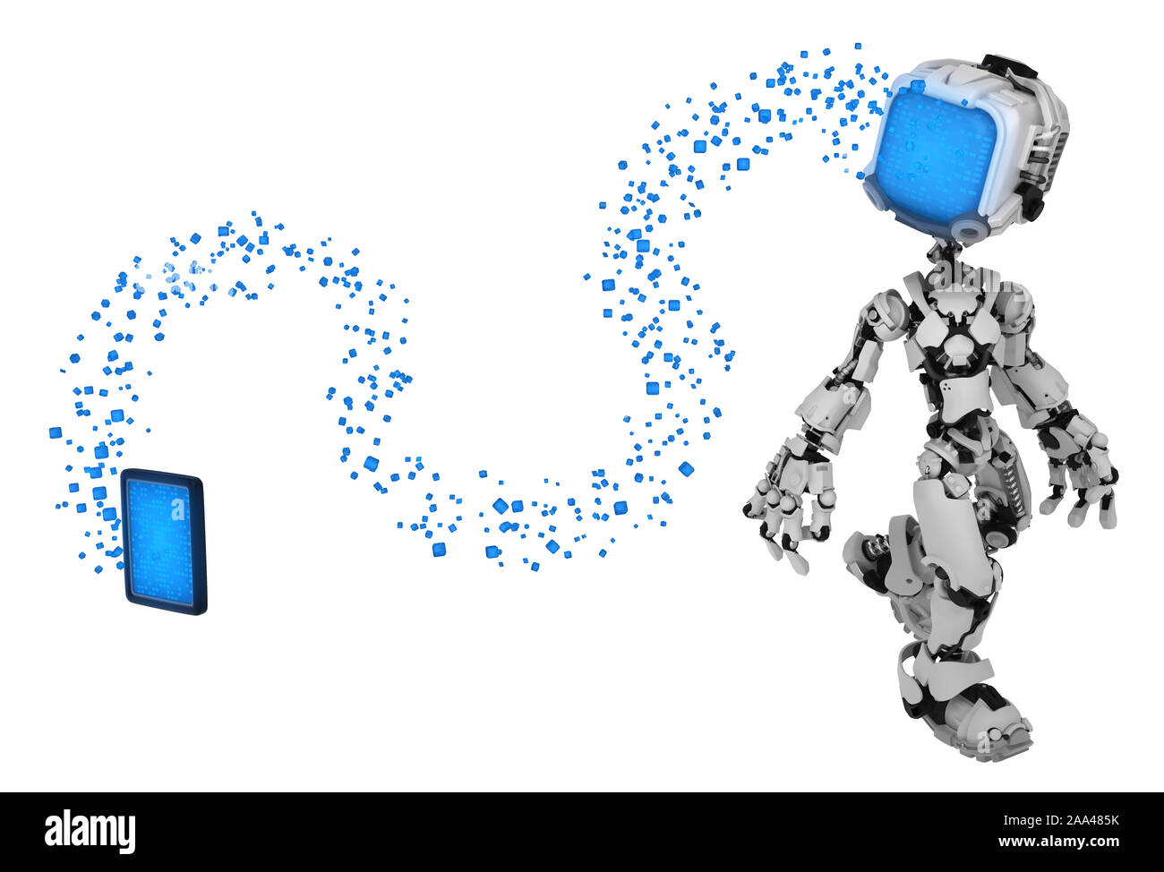 Screen robot figure character pose data stream transfer from tablet, 3d ...