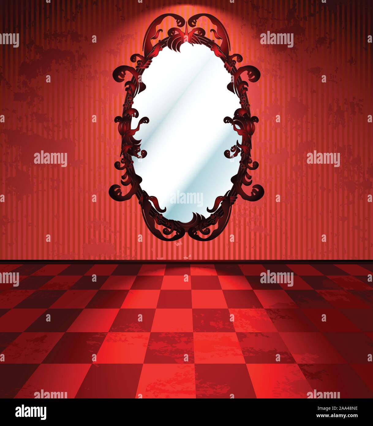 Scary mirror Stock Vector Images - Alamy