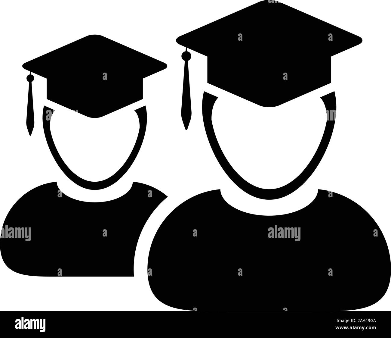 Mortarboard vector icon flat Black and White Stock Photos & Images - Alamy