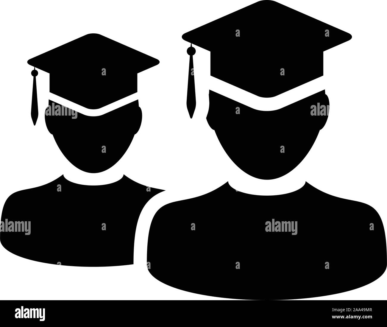 University icon vector male group of students person profile avatar ...