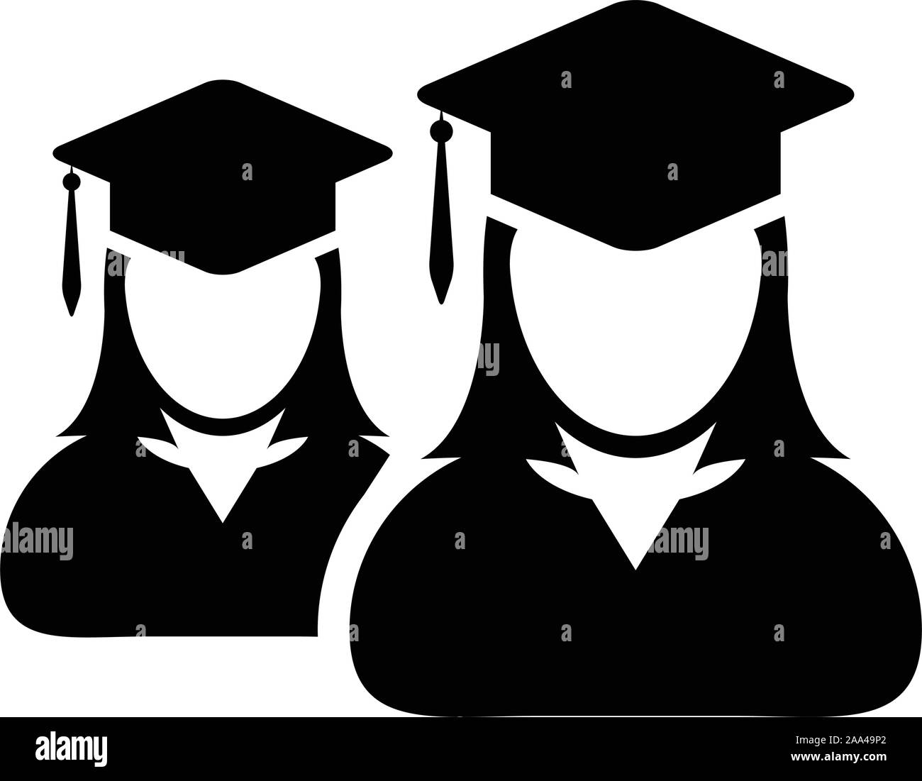 Student icon vector female group of person profile avatar with ...