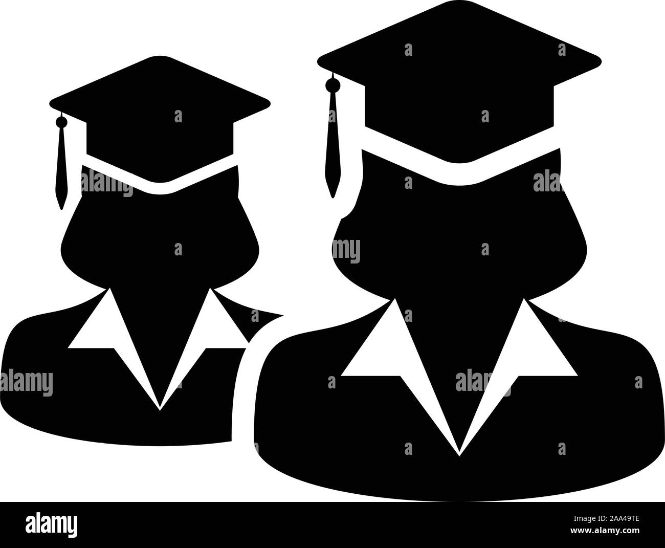School icon vector female group of students person profile avatar with ...