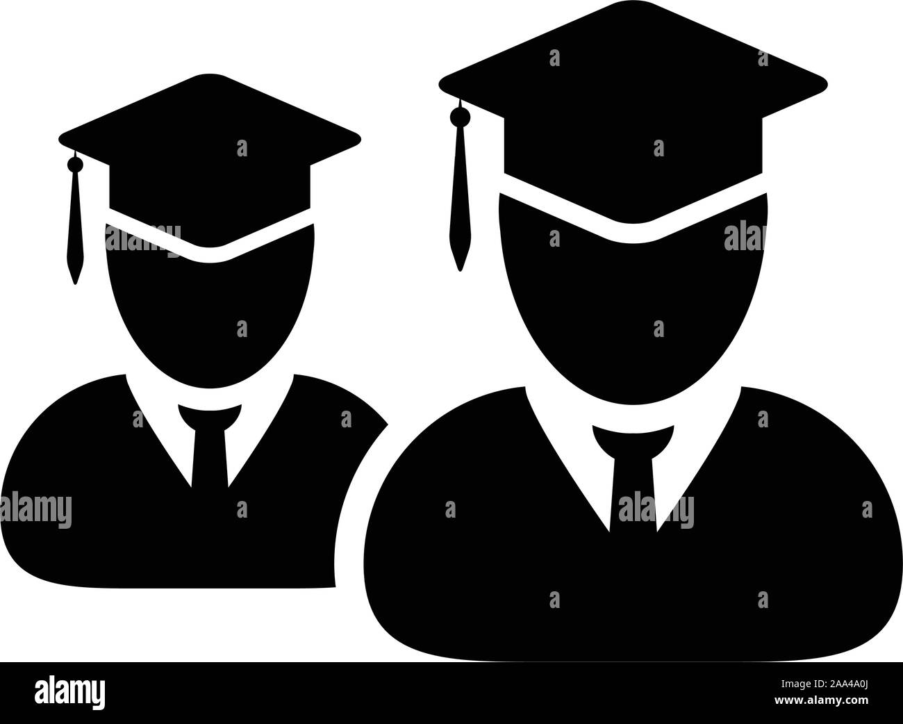 College icon vector male group of students person profile avatar with ...