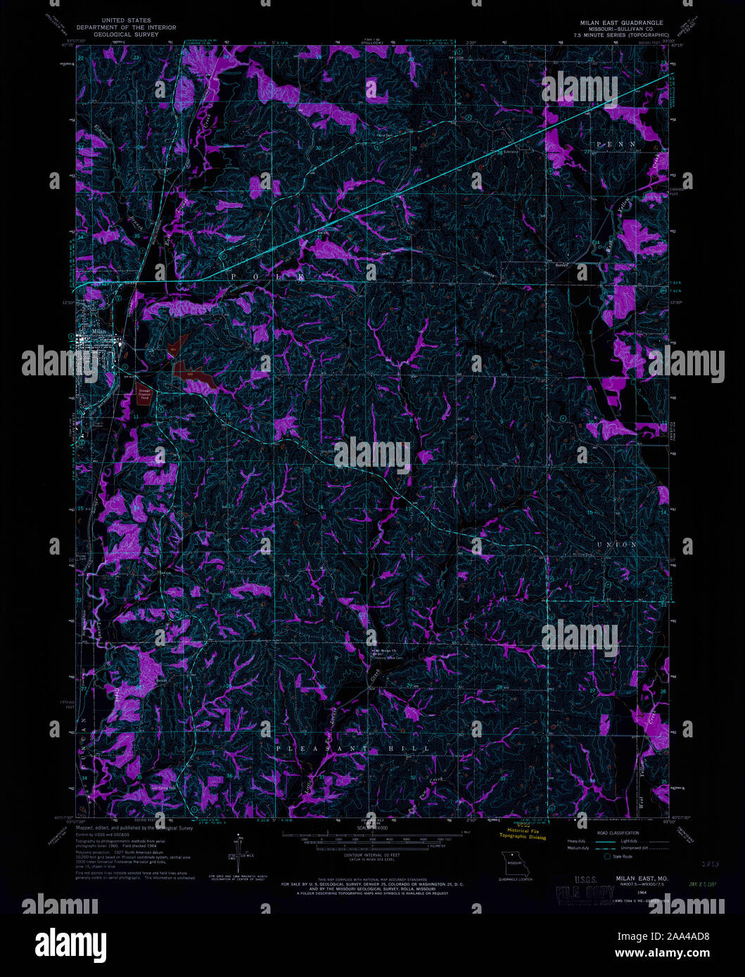 Map of milan missouri hi-res stock photography and images - Alamy