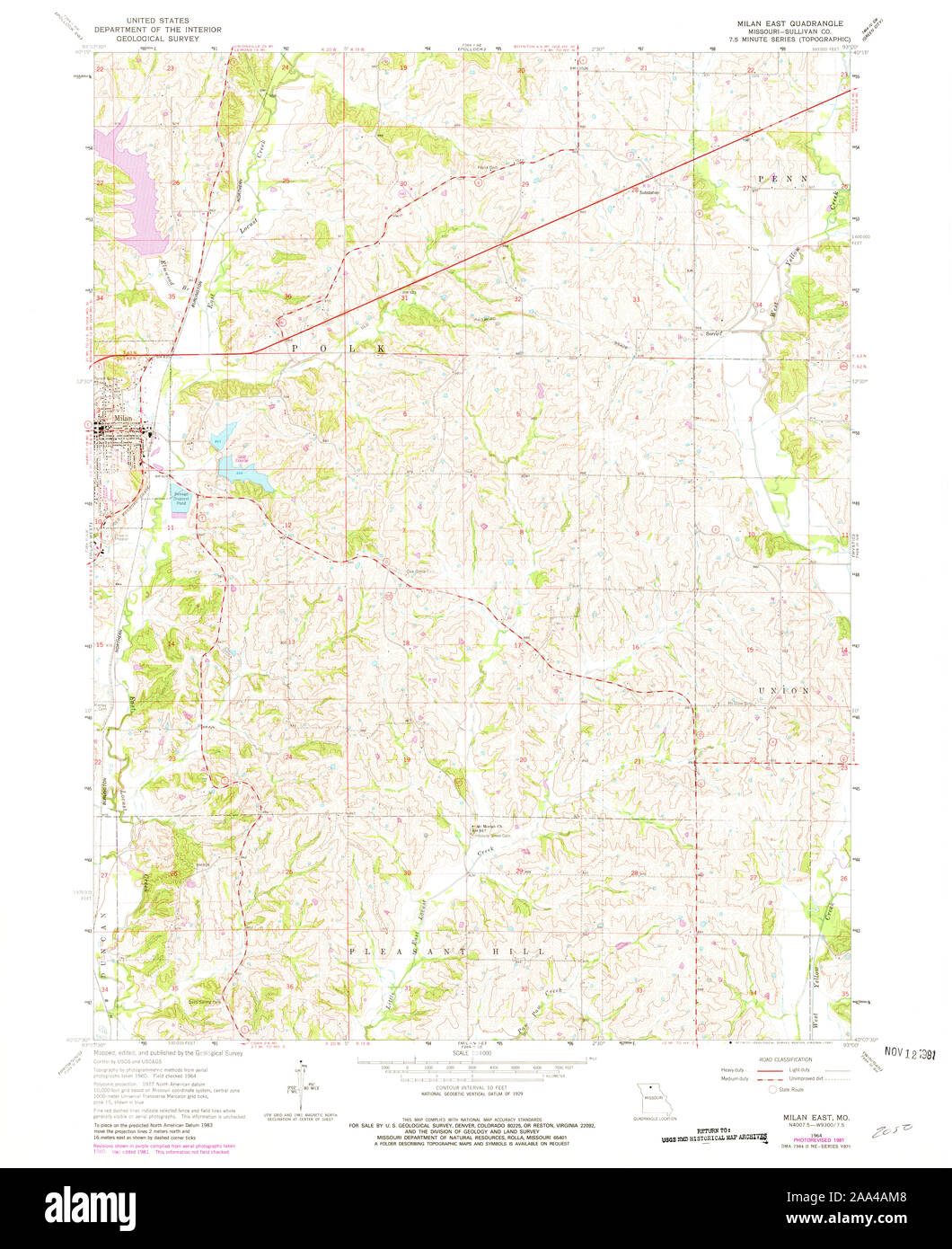 Map of milan missouri hi-res stock photography and images - Alamy