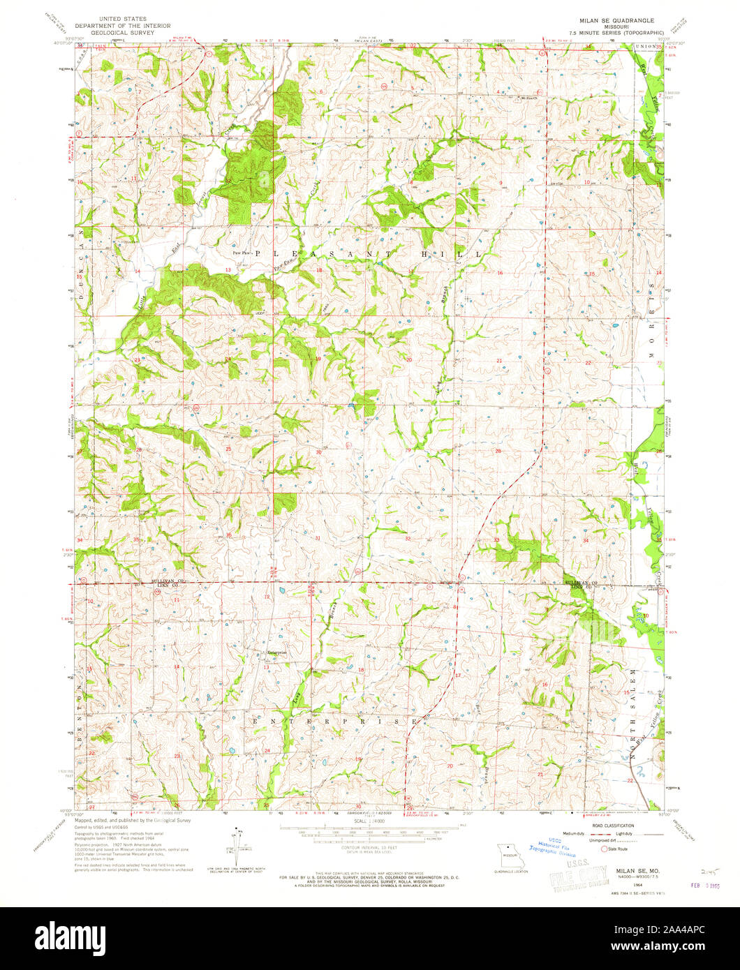Map of milan missouri hi-res stock photography and images - Alamy