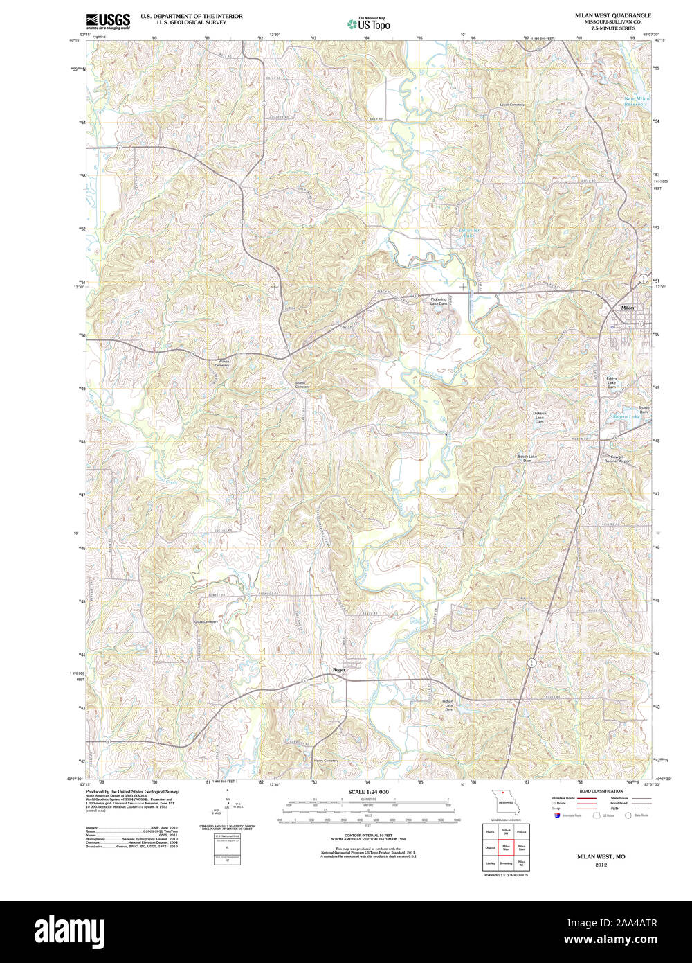 Map of milan missouri hi-res stock photography and images - Alamy