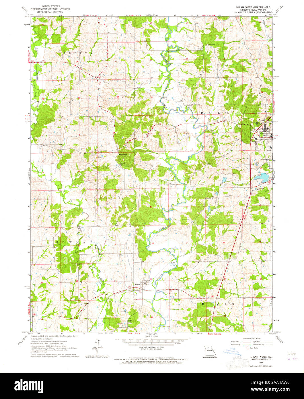 Milan missouri map hi-res stock photography and images - Alamy