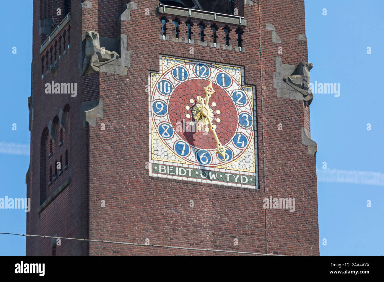 Clock Dial Tower Landmark in Amsterdam Netherlands Stock Photo - Alamy