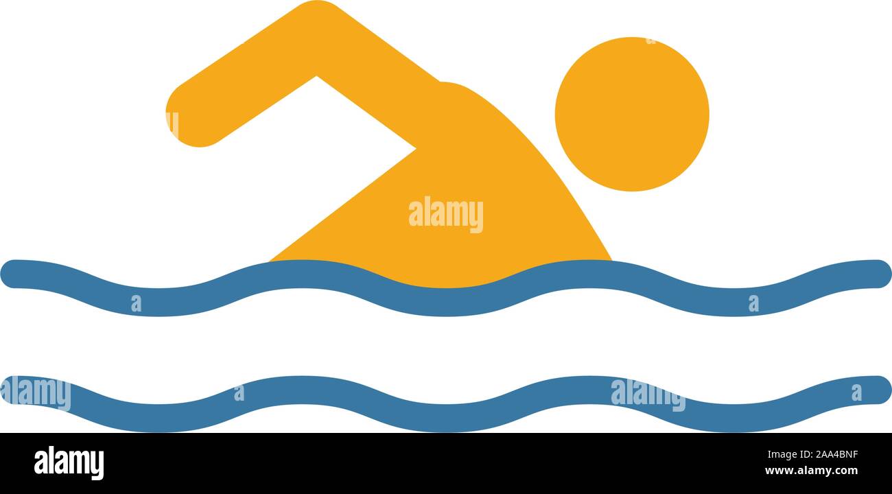 Pool Swimming icon. Simple flat element from fitness collection ...