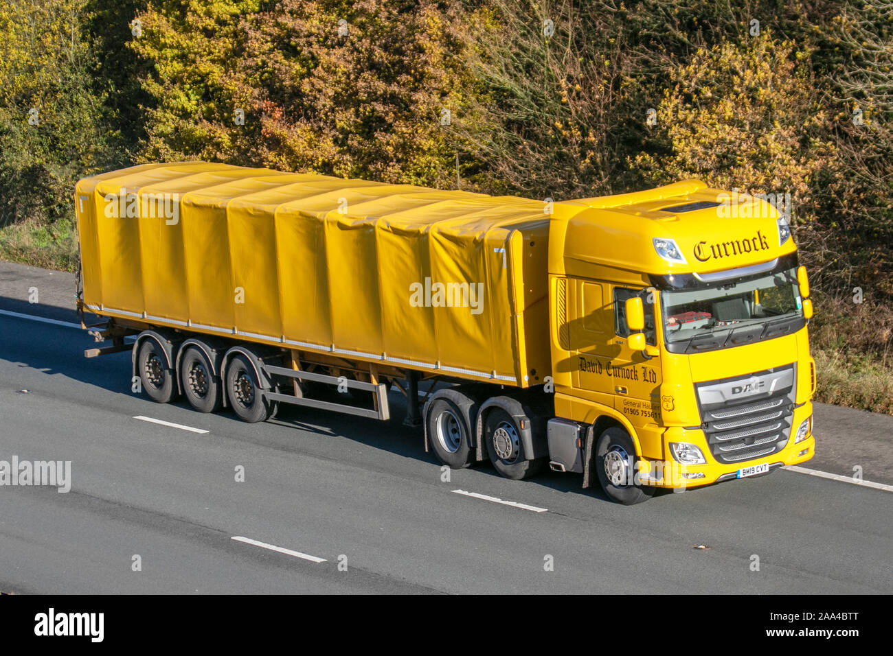 David Curnock Ltd yellow Haulage delivery trucks, lorry, transportation ...