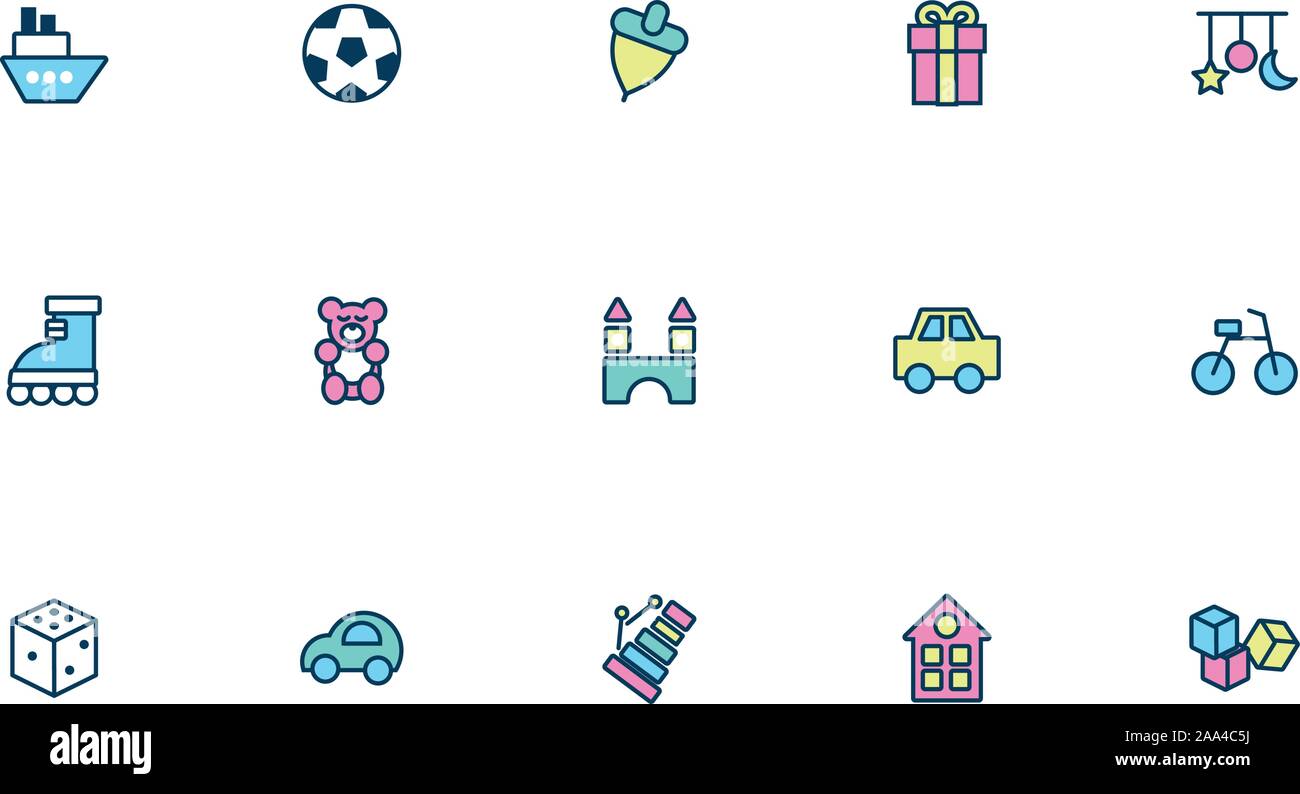 Children playing icons Stock Vector Images - Alamy