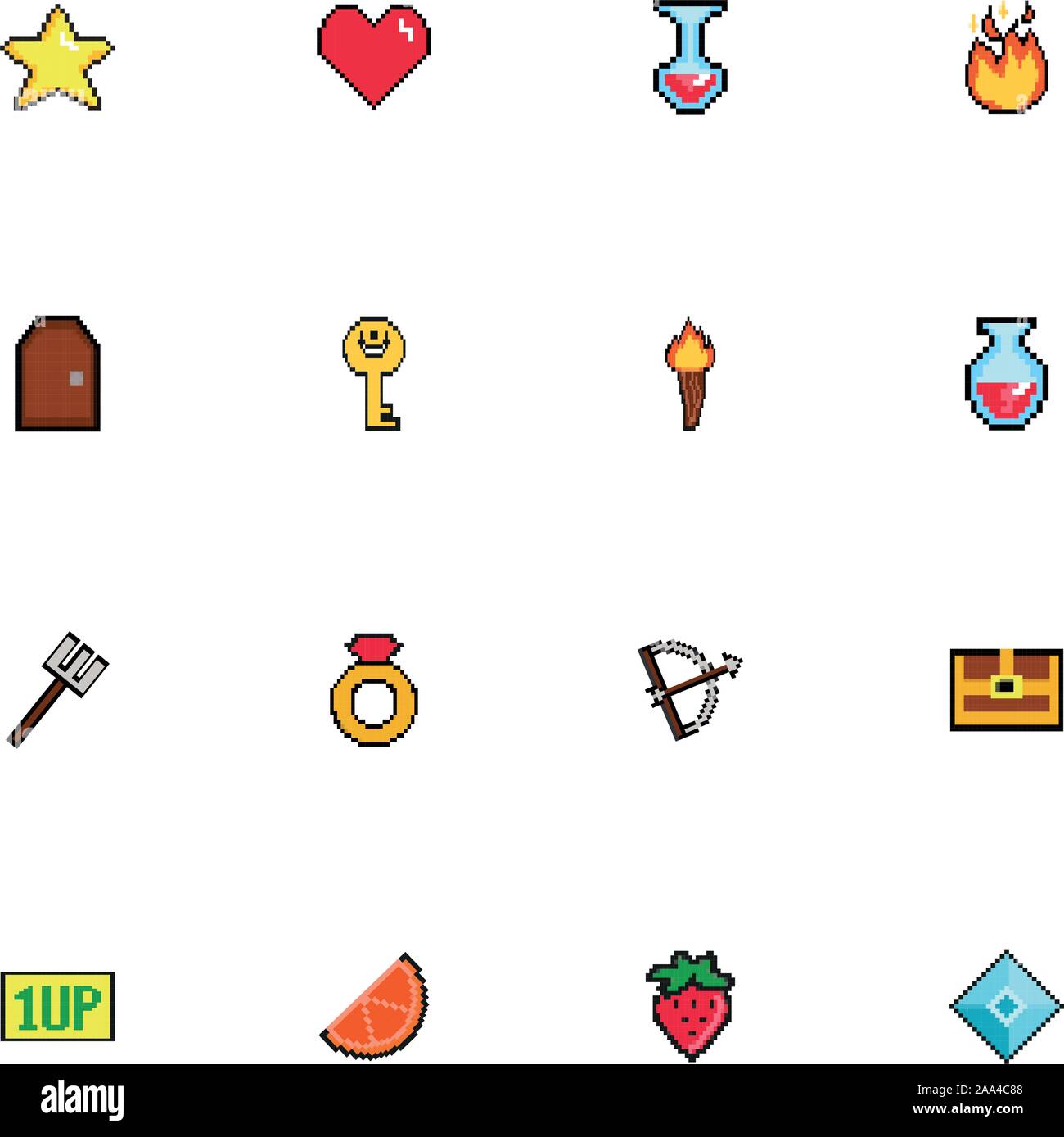 bundle of 8 bits pixelated style icons Stock Vector Image & Art - Alamy