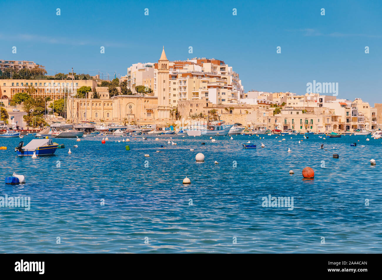 Marsaskala bay boats malta hi-res stock photography and images - Alamy