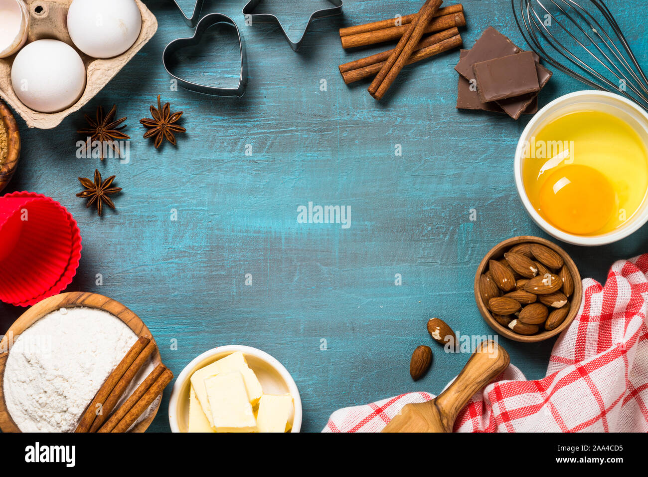 Ingredients for cooking baking top view Stock Photo - Alamy