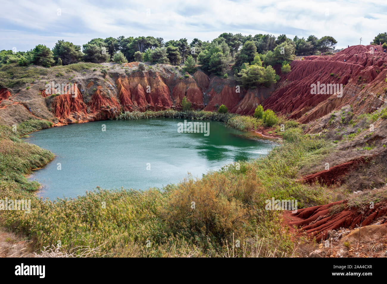 Lake of Bauxite, an abandoned and flooded bauxite quarry near Otranto ...