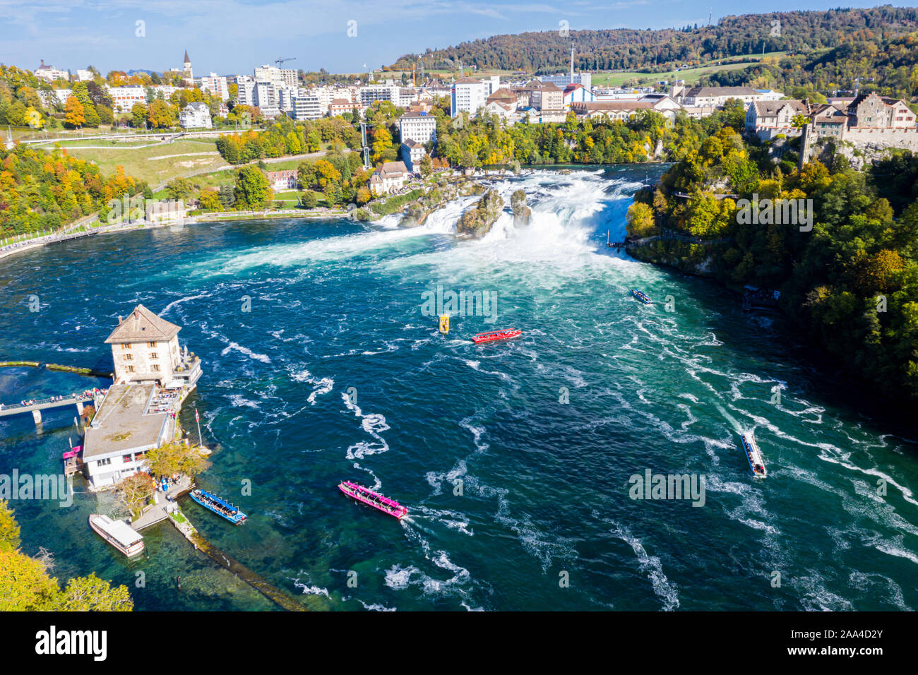Rhine falls and schloss laufen castle hi-res stock photography and ...