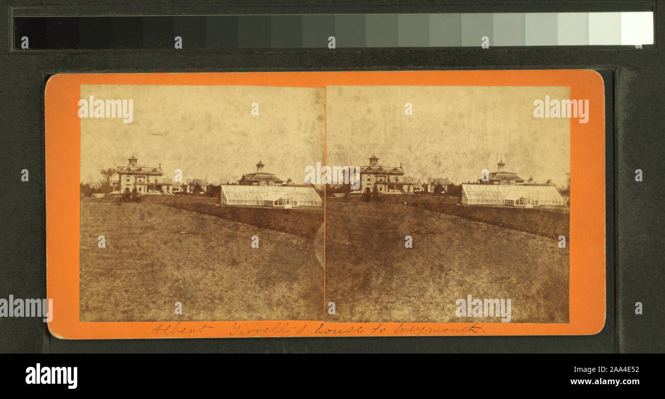 Albert Tirrell's house in South Weymouth, showing house and greenhouse ...