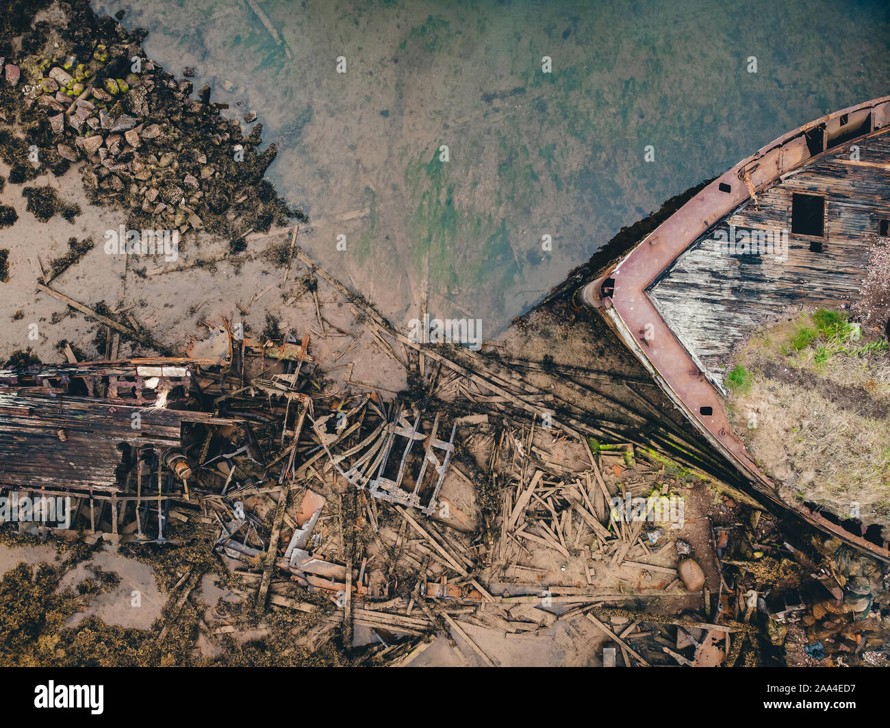 Cemetery of old ships in Teriberka Murmansk Russia, dramatic photo ...