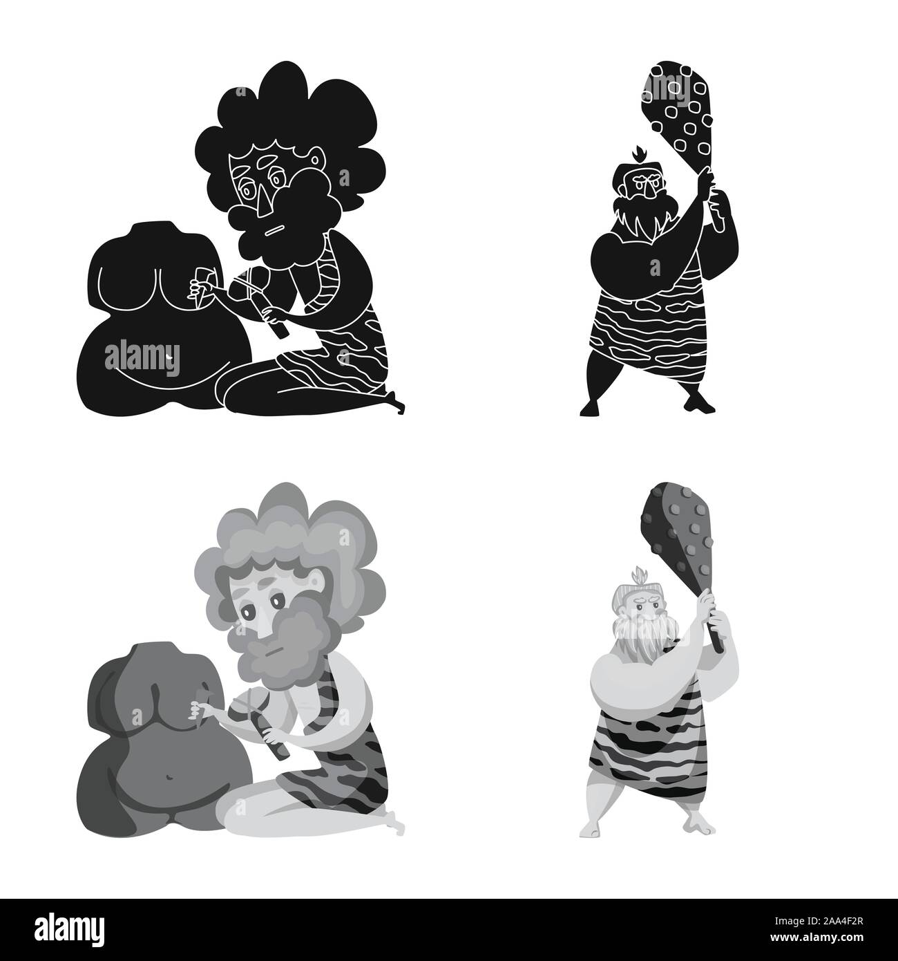 Vector design of evolution and prehistory logo. Set of evolution and ...