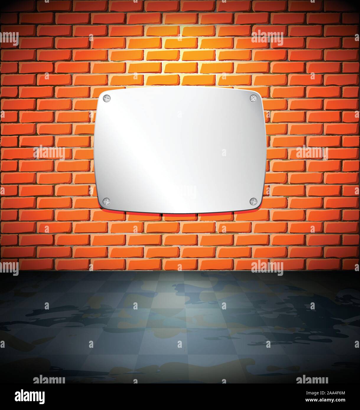 Metal screen on the brick wall Stock Vector Image & Art - Alamy