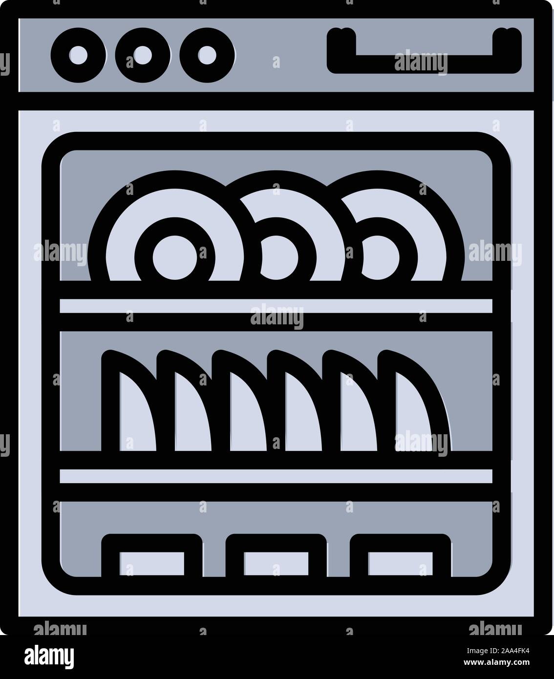 Modern dishwasher icon. Outline modern dishwasher vector icon for web ...