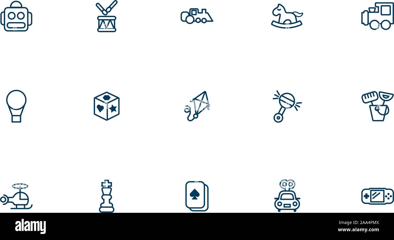 Group cute children toys Stock Vector Images - Alamy