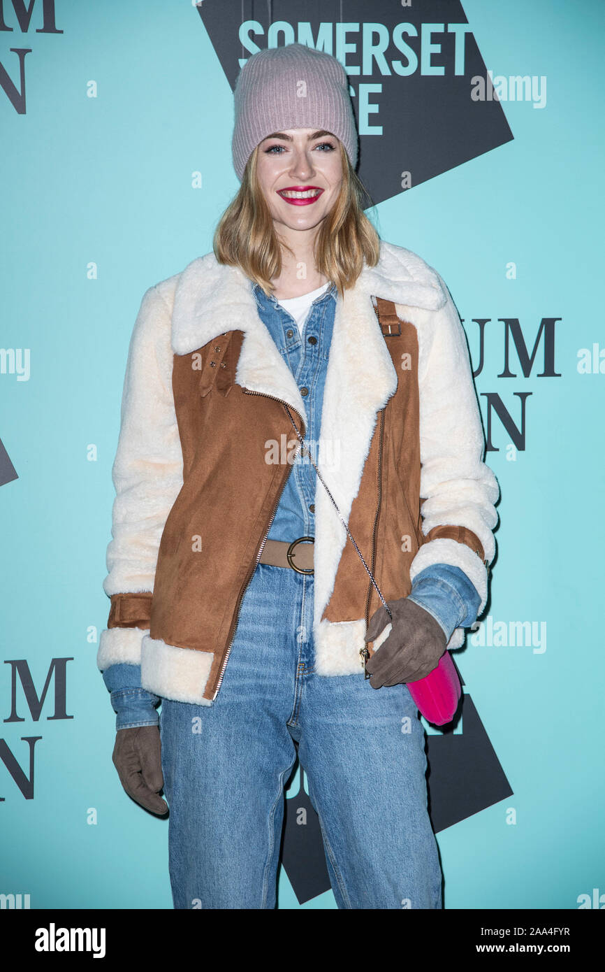 London, UK. Eve Delf at the opening party of Skate at Somerset House on ...