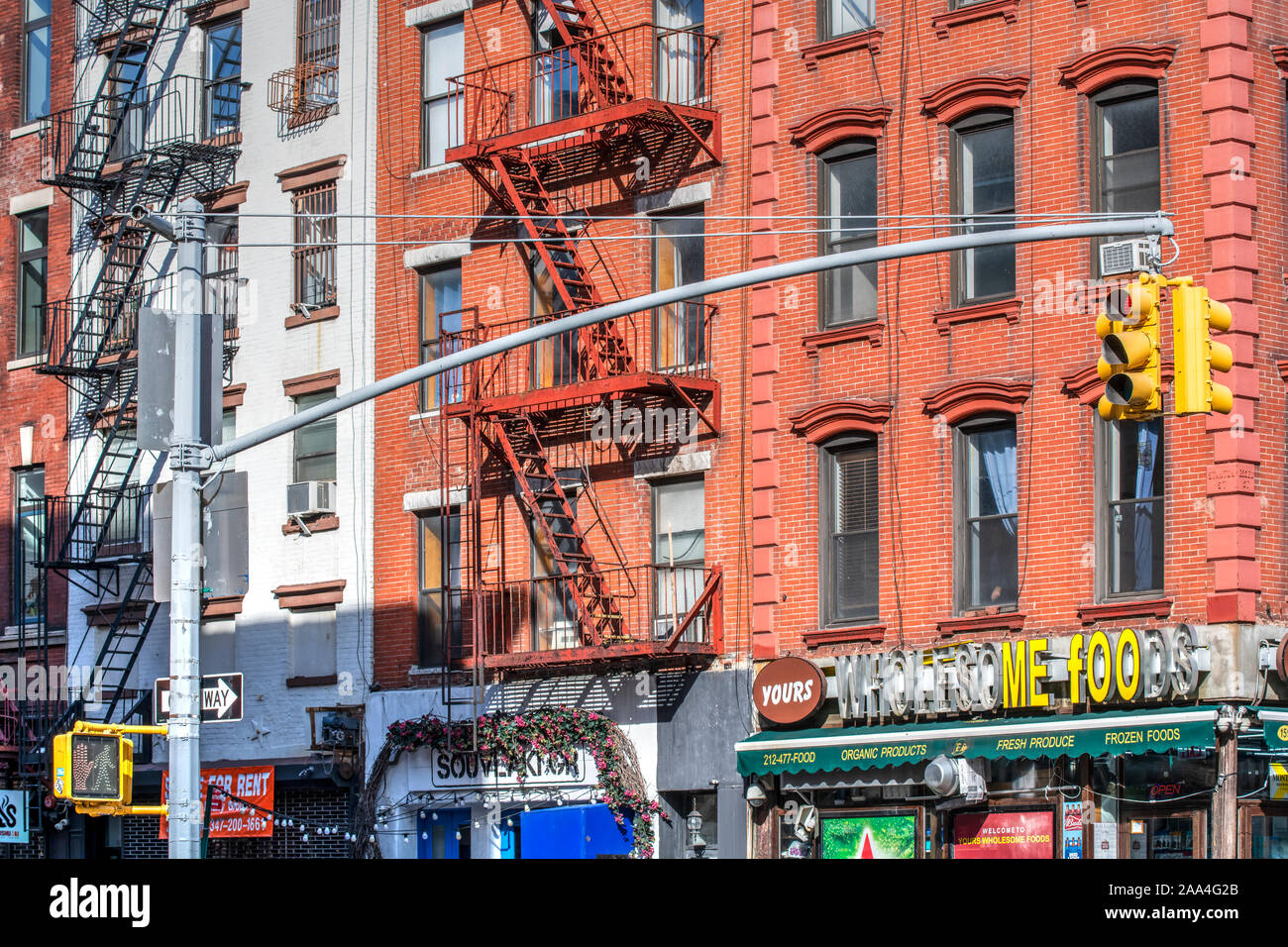 Building fire escape stairs new york city ny hi-res stock photography ...