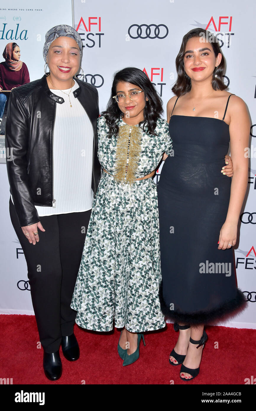 Jana Babatunde-Bey, Minhal Baig and Geraldine Viswanathan attending the ...