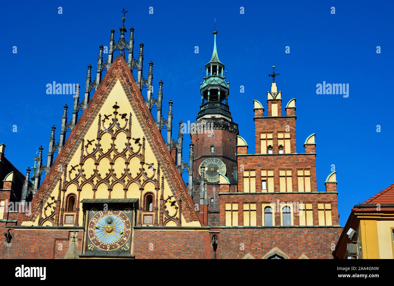 The gothic Old Town Hall (Stary Ratusz) at the Rynek (Market Square ...