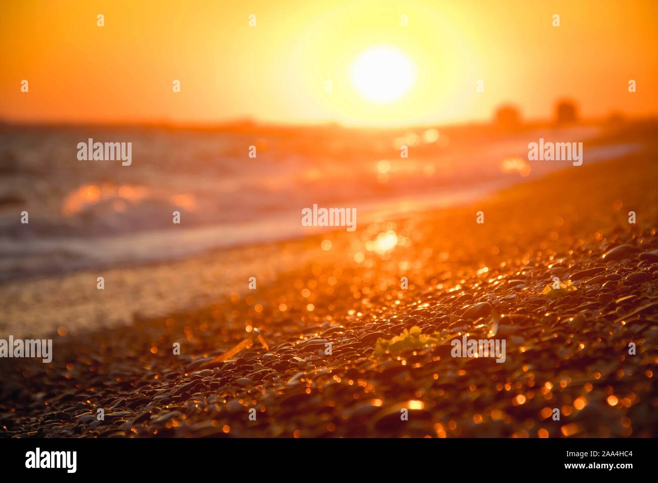 Sea waves. Sea of Crimea. High waves at sunset. Sunny day at sea ...