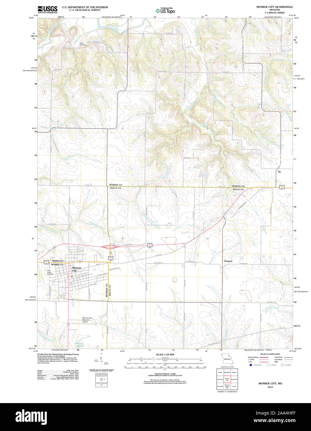 Map of monroe city missouri hi-res stock photography and images - Alamy