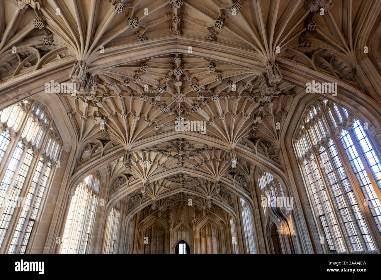 Medieval building and room in the perpendicular style hi-res stock ...