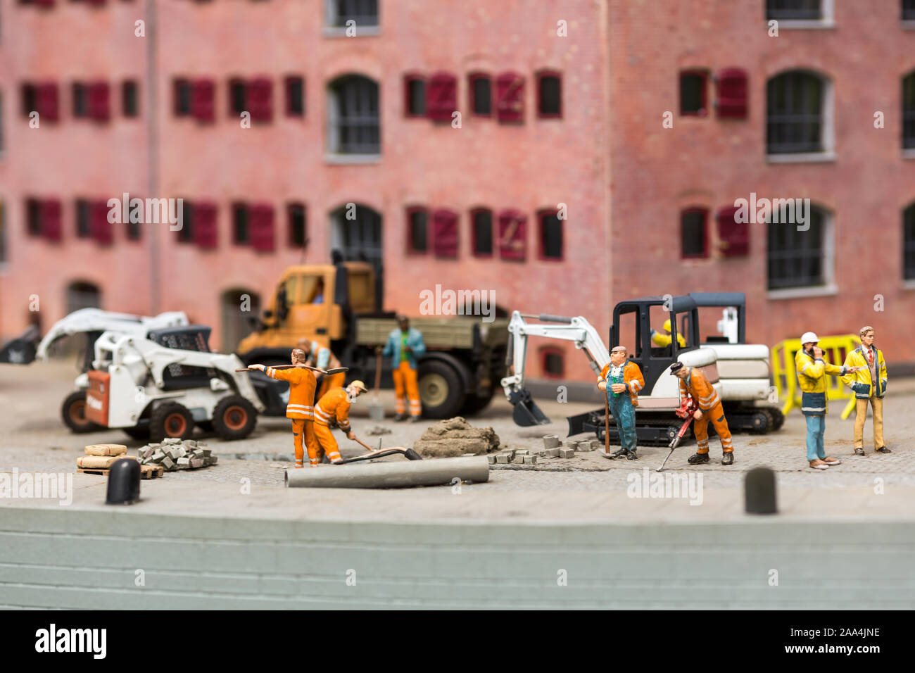 Construction site, industrial miniature scene Stock Photo - Alamy