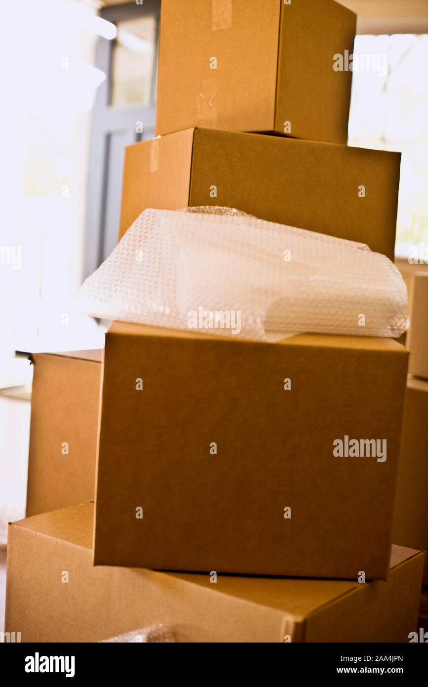 Stack of boxes Stock Photo - Alamy