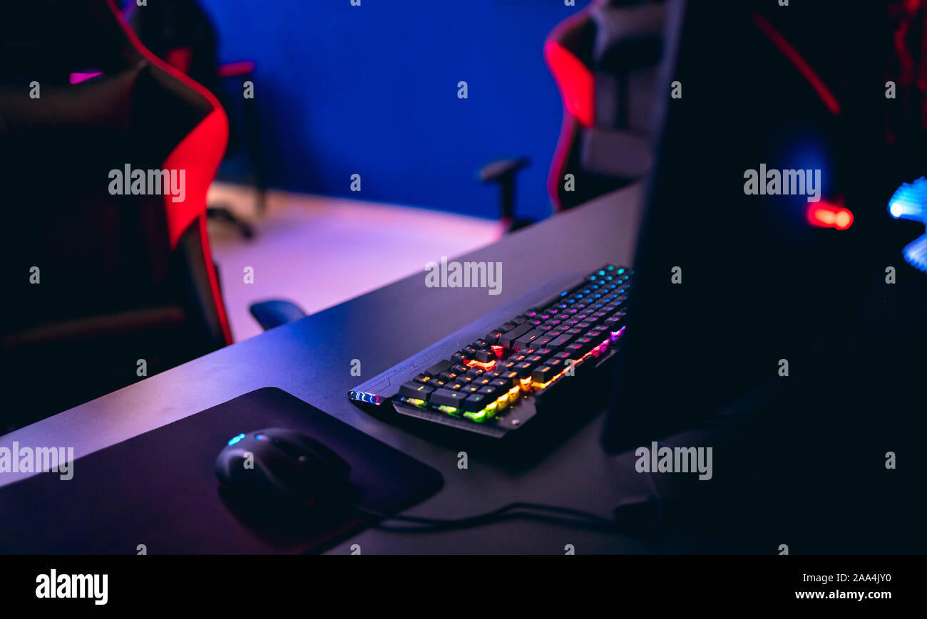 Workplace for professional gamer in computer games, online tournaments ...