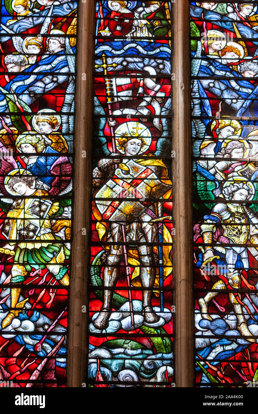 Stained glass window , Christ Church Cathedral, Christ Church college ...