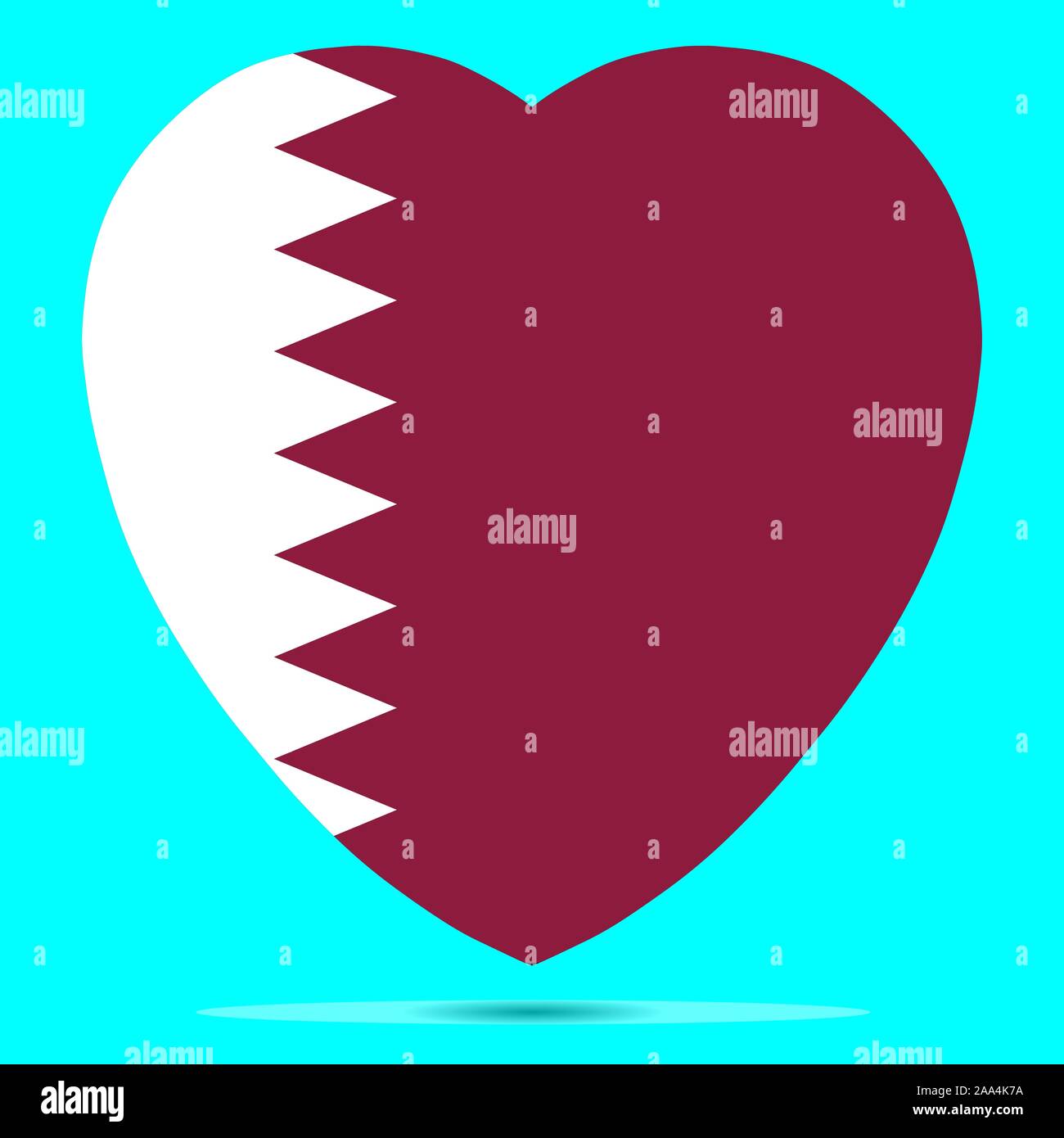 Qatar Flag in Heart Shape Vector illustration Eps 10 Stock Vector Image ...