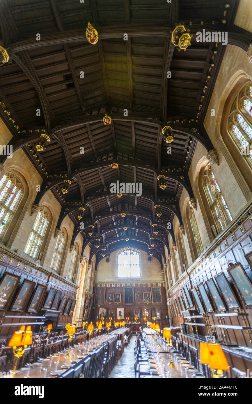 Ceiling of the The Great Hall, dining room, Christ Church college of ...