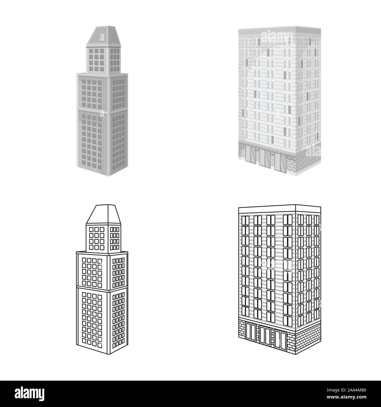 Vector design of construction and building icon. Collection of ...
