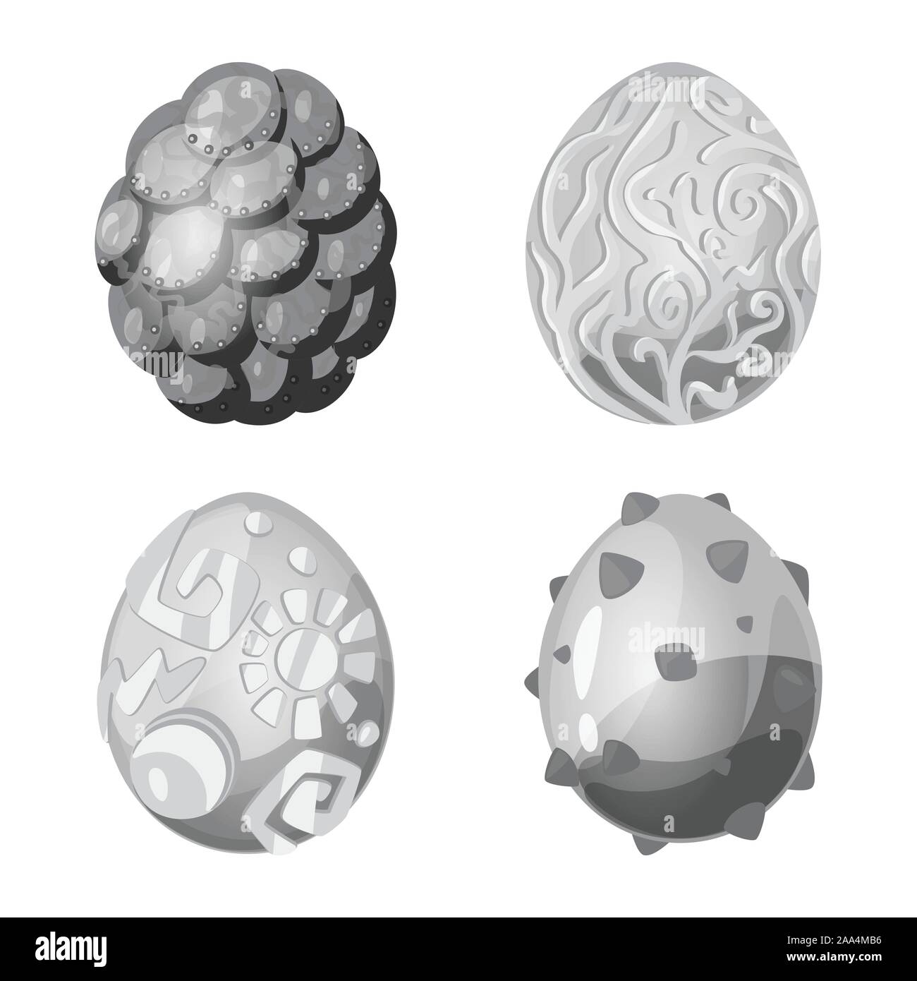 Isolated object of monster and fantasy logo. Set of monster and big ...